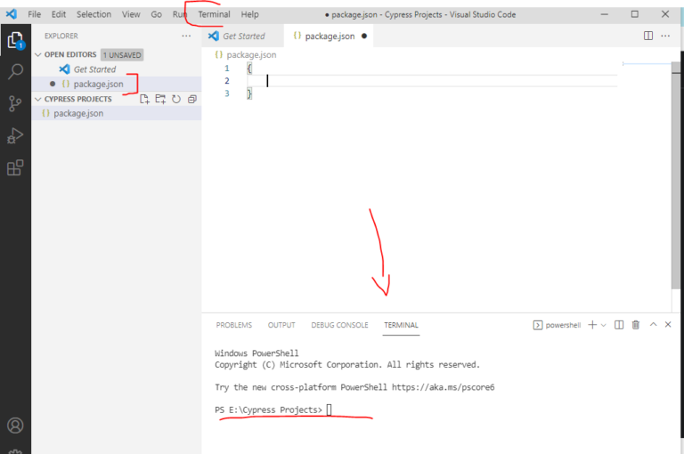 How to Configure cypress with Microsoft Visual Editor Code