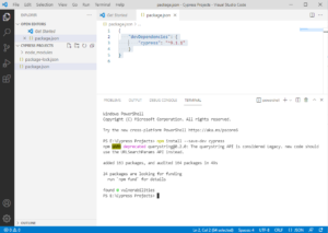 How to Configure cypress with Microsoft Visual Editor Code